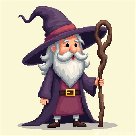 Cute Comic Wizard Pixel Art Stable Diffusion Online