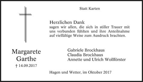Traueranzeigen Von Margarete Garthe Trauer In Nrwde
