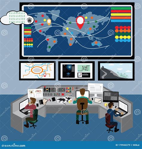 Technology Conceptworkink At Control Roomthe Technicians Monitoring