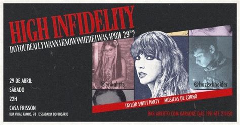 High Infidelity Taylor Swift Party Em Florianópolis Sympla