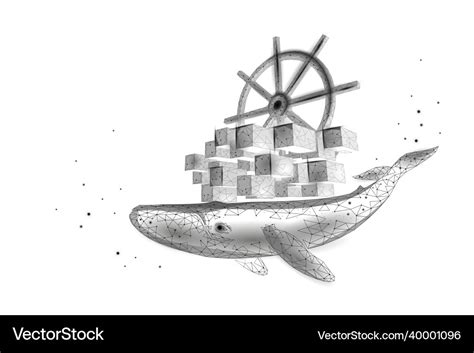 Whale And Container Computer Docker Developer App Vector Image