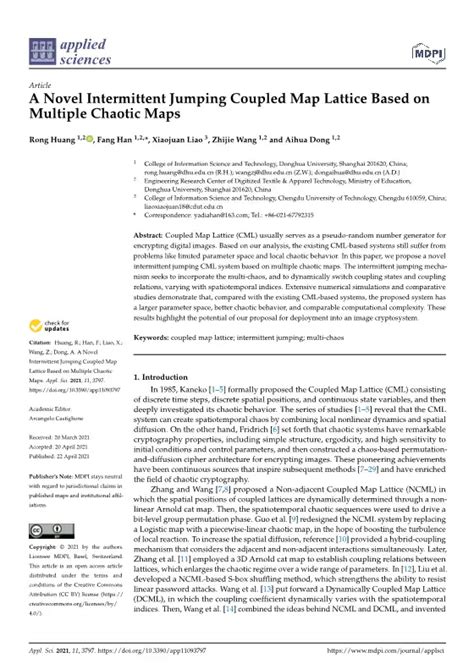 A Novel Intermittent Jumping Coupled Map Lattice Based On Multiple Chaotic Maps Docslib