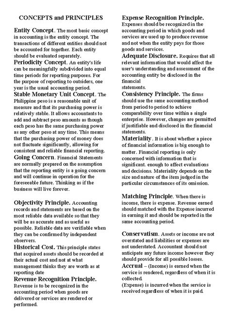 Concepts And Principles Concepts And Principles Entity Concept The Most Basic Concept In