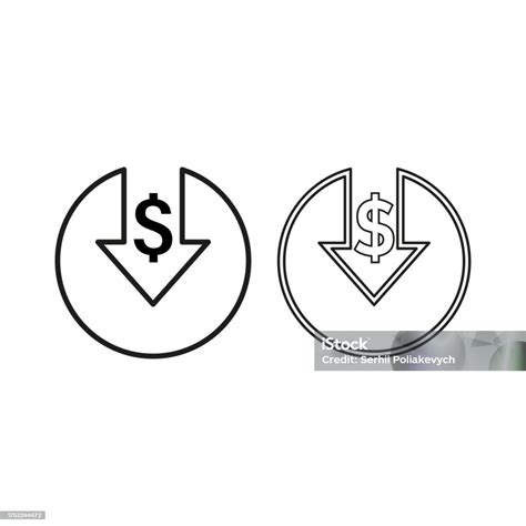 Cost Reduction Icon Dollar Decrease Icon Dollar Down Icon Money Symbol