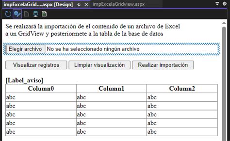 Importar Datos De Excel A Un Gridview Y Posteriormente A Una Tabla De Sql Server