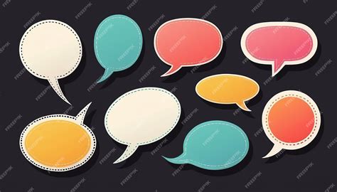 Premium Photo Empty Speech Bubbles Colored Text Box Vector Design