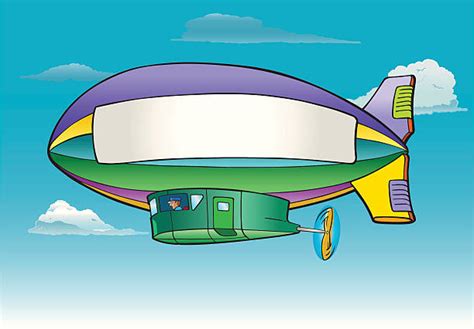 Best Cartoon Of A Blimps Illustrations Royalty Free Vector Graphics