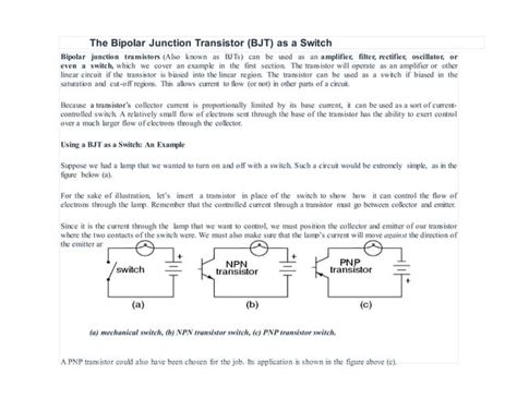bjt fet mosfet as switch pptx consumer electronics technology and computing