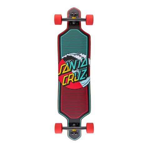 Longboard Santa Cruz Wave Dot Splice Drop Thru Redblue Skatesro
