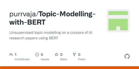 Github Purrvajatopic Modelling With Bert Unsupervised Topic Modelling On A Corpora Of Ai