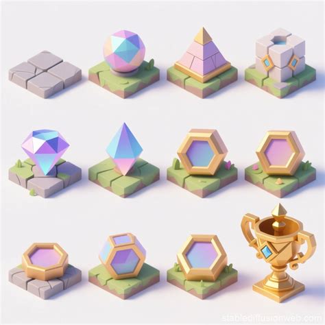 Each Tile Is An Isometric Ground Tile With The Same Size And