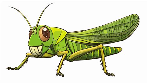 Cheerful Dancing Grasshopper Smiling Illustration Premium Ai