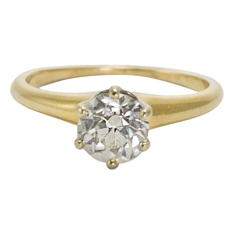 Diamond Solitaire Ring 14k Yellow Gold For Sale At 1stdibs