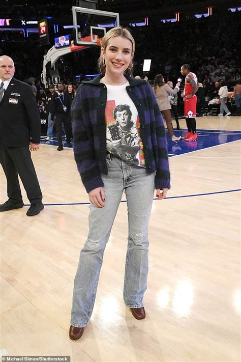 Emma Roberts Looks Stylish In Graphic T Shirt And Quirky Cardigan