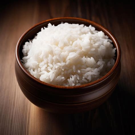 Premium Ai Image A Bowl Of Rice Is On A Table With A Dark Background