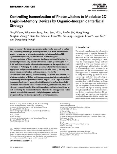 Pdf Controlling Isomerization Of Photoswitches To Modulate 2d Logic