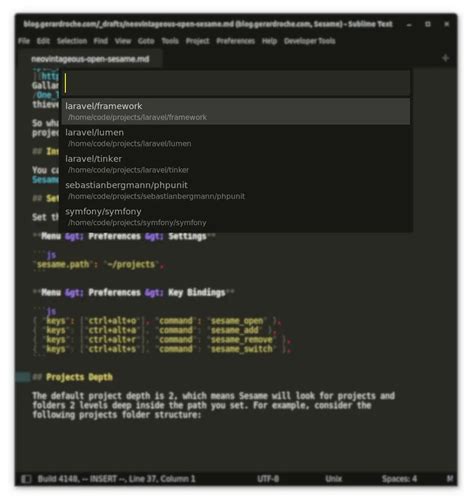 Sesame A Sublime Text Plugin Gerard Roche