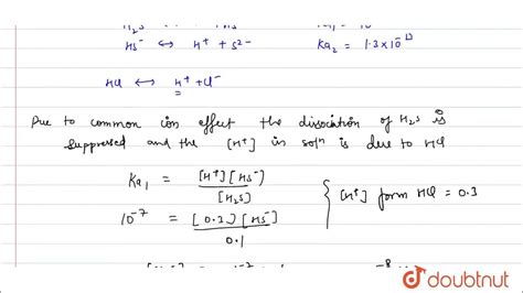 a solution contains `0 1m h 2 s` and `0 3m hci` calculate the conc of