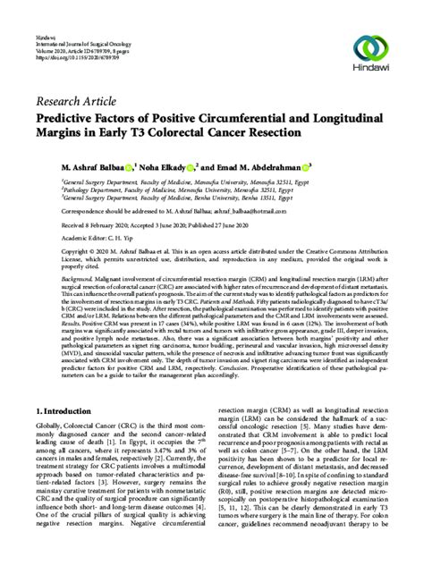 Pdf Predictive Factors Of Positive Circumferential And Longitudinal Margins In Early T3