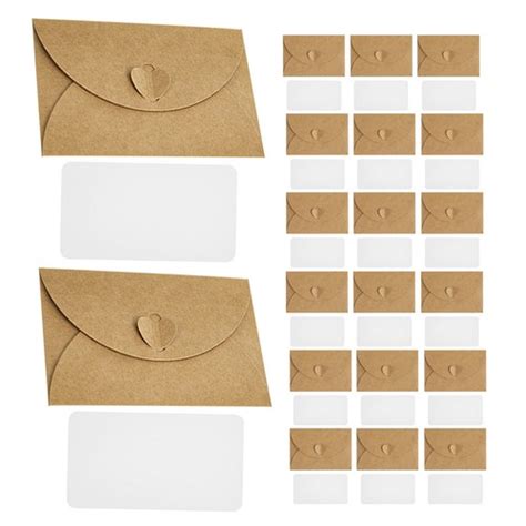 50 Sets Kraft Paper Card Small Envelopes For Letters Special Occasions
