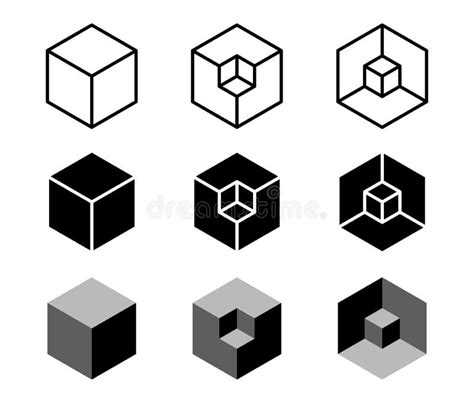 Cube Isometric Vector Icon Set 3d Cube Object Geometric Shapes Stock Cube Isometric Vector Icon Set 3d Cube Object Geometric Shapes Stock