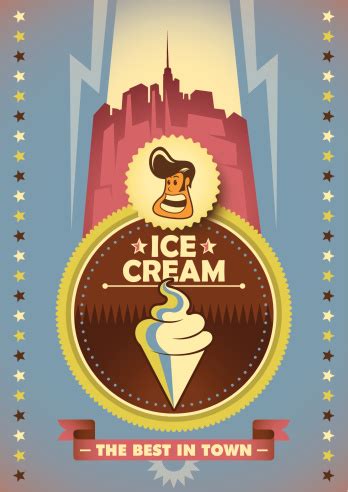 Vintage Ice Cream Poster Design In Color Stock Illustration Download