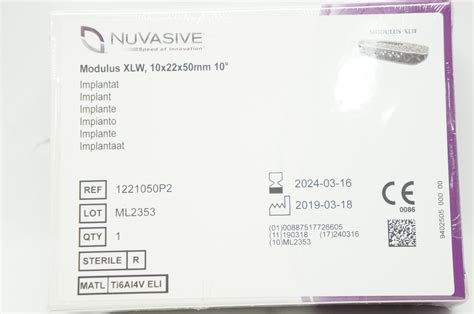 Nuvasive 1221050p2 Modulus Xlw Implantat 10 X 22 X 50mm 10degree