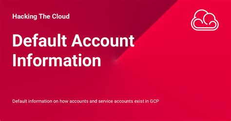 Default Account Information Hacking The Cloud
