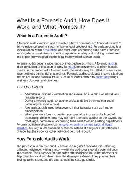 What Is A Forensic Audit Pdf Audit Forensic Science