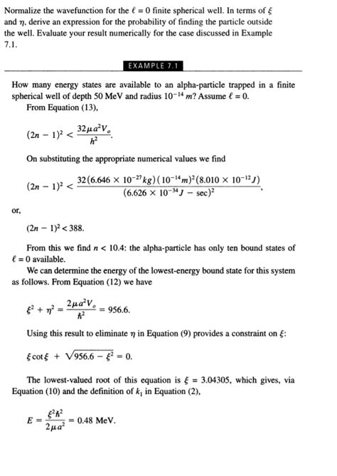 Solved Normalize The Wavefunction For The Finite Chegg