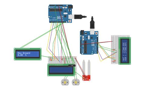 Circuit Design 202334920 맹영환 토양 습도 Lcd 타입 2개 Tinkercad
