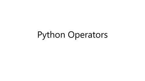 Python Operatorspptx