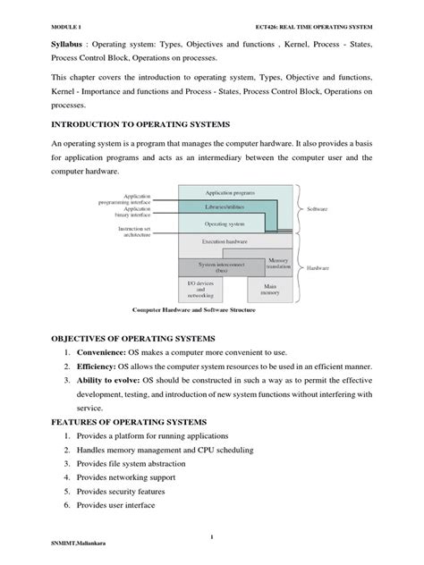 Module 1 Ect426 Rtos Pdf Pdf Kernel Operating System Operating
