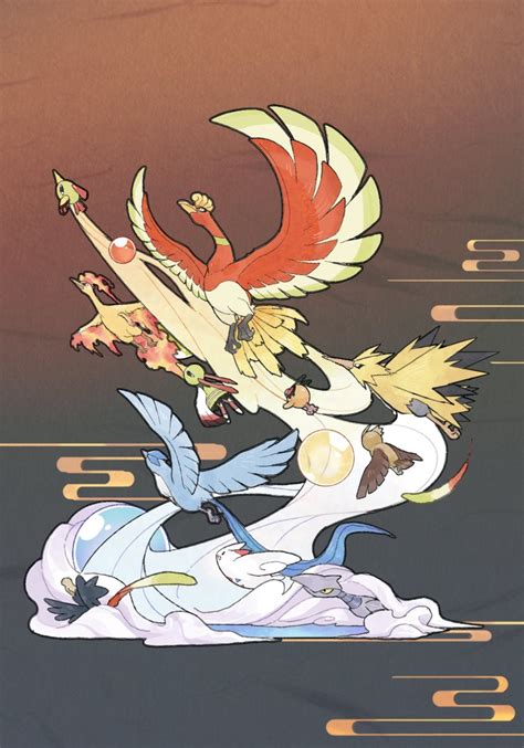 Lanjiujiu Articuno Ho Oh Hoothoot Moltres Murkrow Natu Noctowl