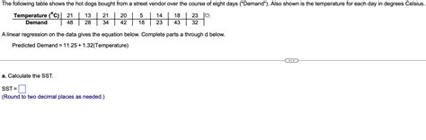 Solved A Calculate The Slope And Y Intercept For The Linear Chegg