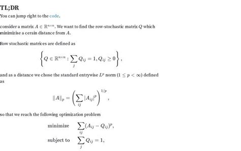 Closest Stochastic Matrix Nathan Observable