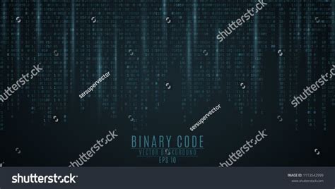 Binary Code Background Blue Glow Falling стоковая векторная графика без лицензионных платежей