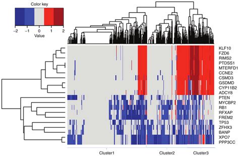 Unsupervised Hierarchical Clustering Of 20 Driver Genes With The Most