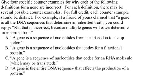 Solved Give Four Specific Counter Examples For Why Each Of