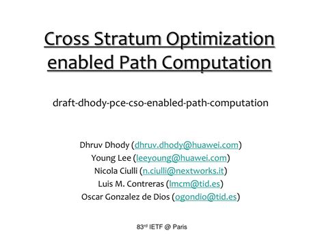 Ppt Cross Stratum Optimization Enabled Path Computation Powerpoint