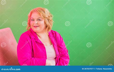 Plus Size Mature Woman In Casual Style Stock Image Image Of Beige
