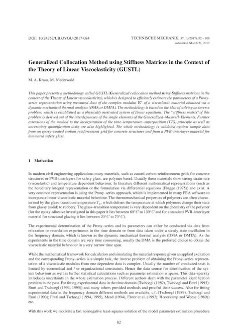 Pdf Generalized Collocation Method Using Stiffness Matrices In Structures Or Pvb