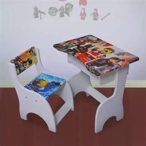 خرید و قیمت میز و صندلی تحریر کودک طرح دار تمام ام دی اف باکسدار از