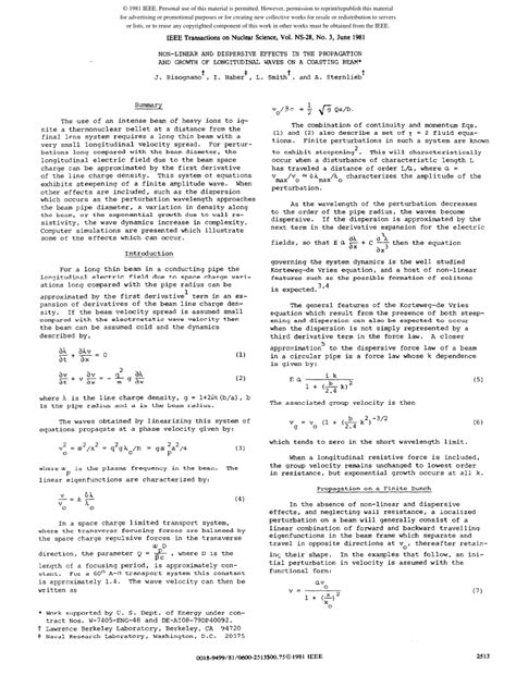 Pdf Non Linear And Dispersive Effects In The Propagation And Growth