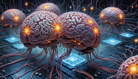 Quantum Computerstyle Realistic 3d Fusion Of Human Brains Biological Computing Ai Agi Premium