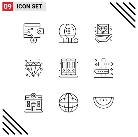 User Interface Pack Of 9 Basic Outlines Of Education Jewel Business