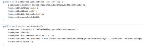 middleware techincal issue resolution set current row programmatically