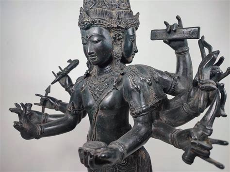 Rare Brahma Statue Bronze Brahma Statue Antique Brahma God Javanese Brahma Style Home Decor
