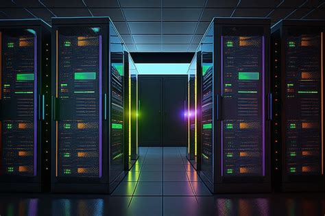 premium photo server racks in computer network security server room