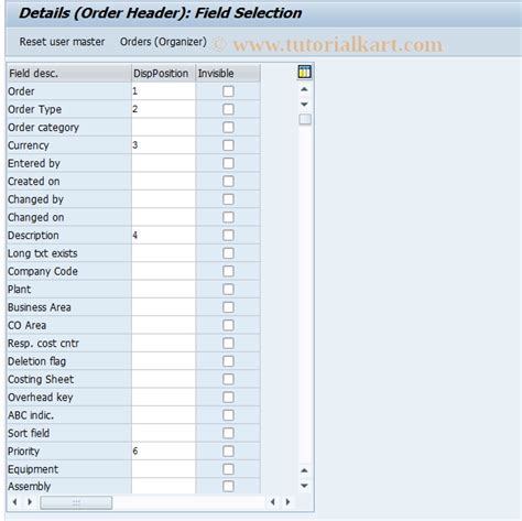 OIYM SAP Tcode Details Order Header